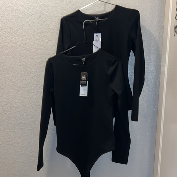 Express | Tops | Two New Express Body Contour Long Sleeve Black Body ...